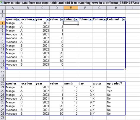 [solved] how to take data from one excel table and add it to matching