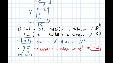 4 2 null space column space kernel and range column space video 3