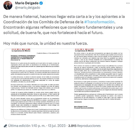 Spr Informa On Twitter Nacional El Dirigente De Partidomorenamx