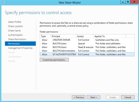 how to create nfs sharing in windows server 2012