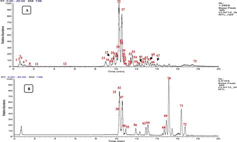 Uhplc Orbitrap Hrms Total Ion Chromatogram Tic Of The Methanolic