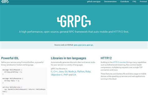 grpc：谷歌发布的首款基于 2和protobuf的rpc框架