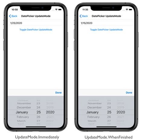 datepicker item selection on ios xamarin microsoft docs