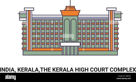 India Kerala The Kerala High Court Complex Travel Landmark Vector