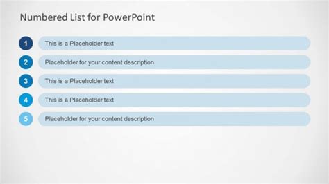 numbered list template for powerpoint slidemodel