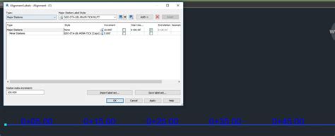 solved alignment labels at interval autodesk community