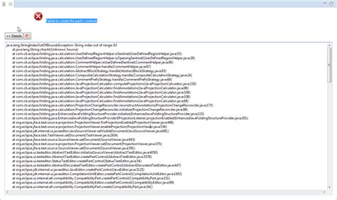 java eclipse failed to create the part s controls error