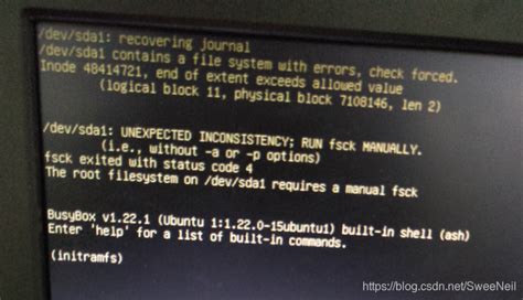 linux在文件系统崩溃时使用e2fsck进行修复 fsck y dev sda1 csdn博客