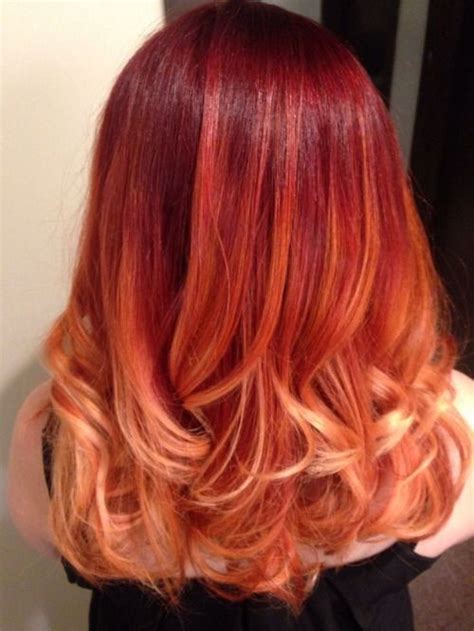 Fire Ombre Hair Tumblr Colored Hair Lookbook Pinterest Fire