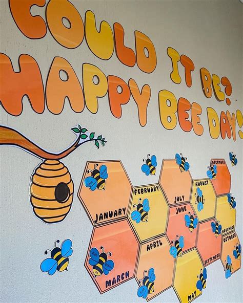 Bee Themed Birthday Chart Bulletin Board Display Bee Theme Birthday