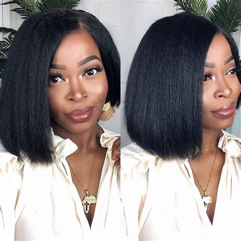 Kinky Straight Bob Wig 13x4 Lace Wig Human Hair Wig