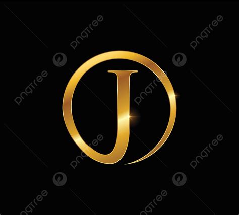 Círculo Dorado Monograma Letra J Letra J Logotipo Círculo Vector Png