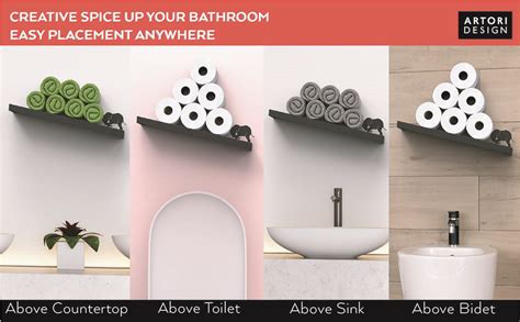 Artori Floating Toilet Paper Shelf Storage Bathroom Wall