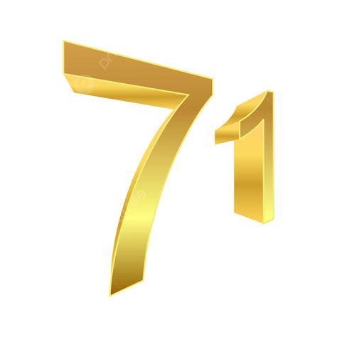 Efecto Dorado 3d Numero 71 Png Número Dorado 3d Png Y Vector Para