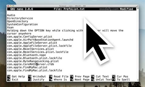 place the cursor at the mouse position in terminal with an option click