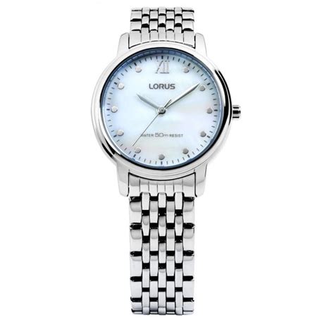 Lorus Ladies Stainless Steel Bracelet Watch With Light Blue Dial