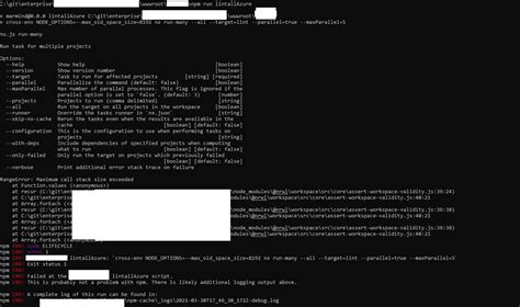 maximum call stack size exceeded at assert workspace validity js