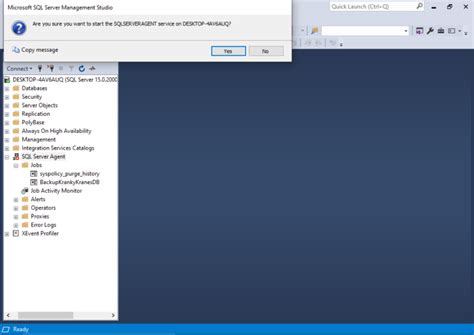 how to fix “sqlserveragent is not currently running…”