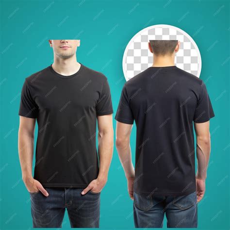 Premium Psd Blank Black Shirt Mock Up Template Front And Back View