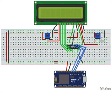 interfacing lcd with nodemcu without using i2c circuit
