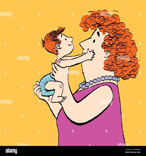 Mother Son Adult Stock Vector Images Alamy