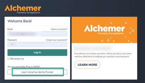 user single sign on alchemer help