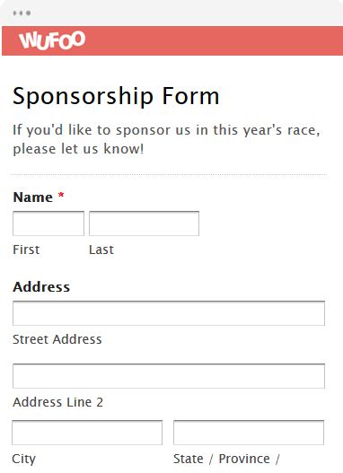 online form template wufoo
