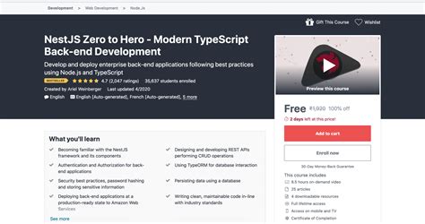 nestjs zero to hero modern typescript back end