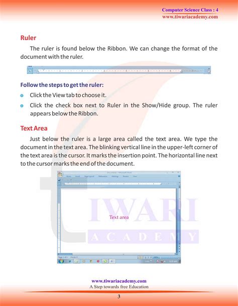 class 4 computer science chapter 7 exploring ms word