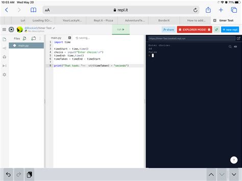 how to add a timer in python replit