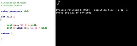 c pow unusual type conversion stack overflow