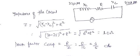 A Coil O Inductive Reactance 31 Ohm Has A Resistance O 8 Ohm It Is