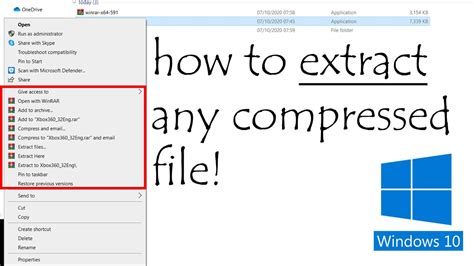 how to extract a compressed file youtube