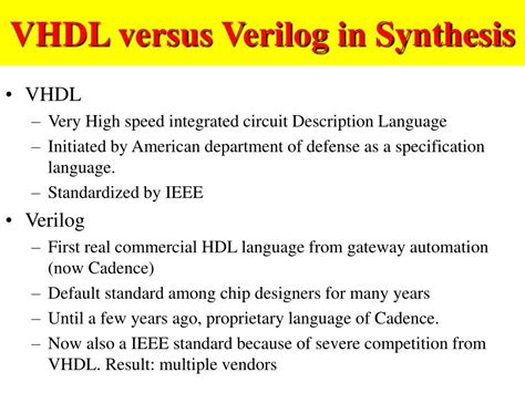 ppt synthesis from vhdl powerpoint presentation free download id