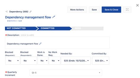 flow of dependency management in jira align