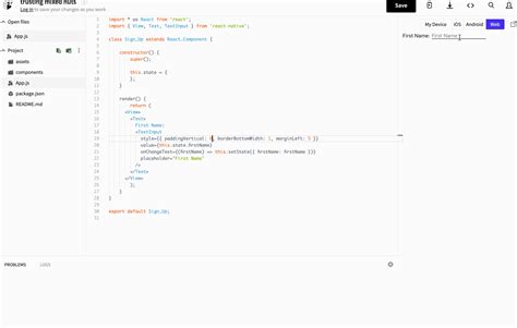 textinput border around text input when clicked in react native on web