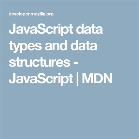 javascript data types and data structures javascript mdn data