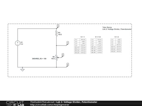 Lab 2 Voltage Divider Potentiometer Circuitlab