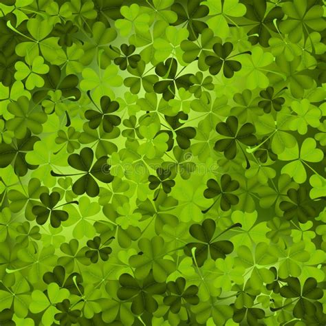 St Patricks Day Seamless Background With Shamrock Stock Vector