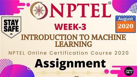 introduction to machine learning iitkgp nptel week 3 assignment