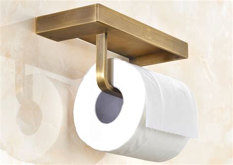 Mz Gold Unique Wall Mounted Brushed Brass Toilet Paper Holder