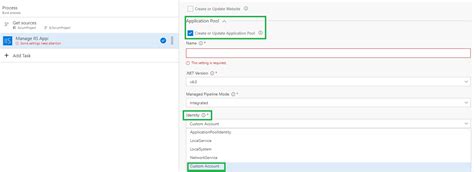 powershell tfs release definition application pool is not getting