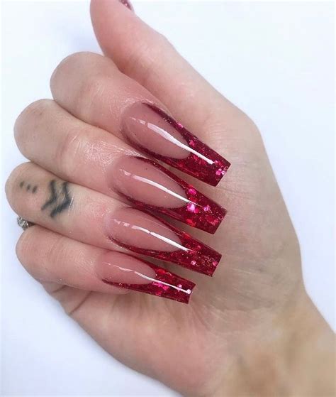 Follow Me For More ♥️ Red Acrylic Nails Nails Design With