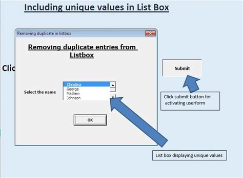 fill a list box with unique values from a worksheet using