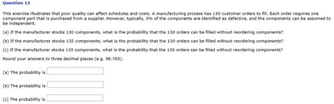 solved question 12 this exercise illustrates that poor quality can