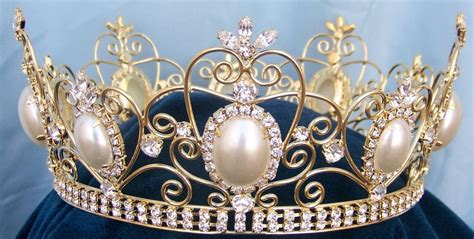 Rhinestone Imperial Celtic Jewelled Queen Or King Unisex Gold Full