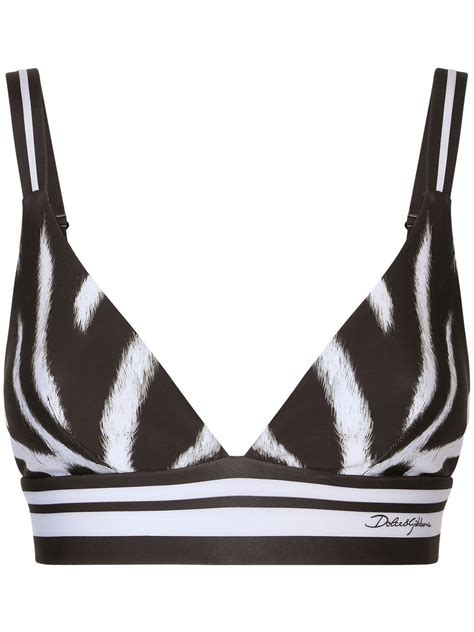 Dolce And Gabbana Zebra Print Cropped Top Black Farfetch