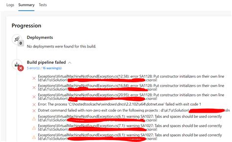 github melix dev azure devops dotnet warnings show build issues