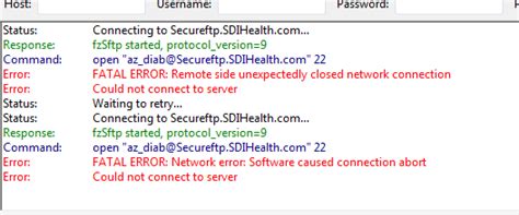 12279 fatal error network error software caused connection abort
