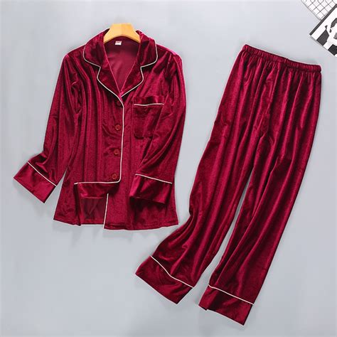 Buy Ladies Winter Warm Nightwear Set 2 Pieces Velour